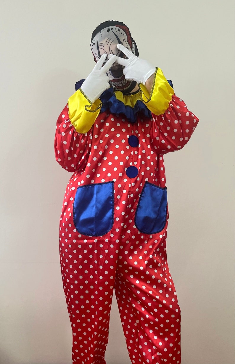 Polka Dot Clown Costume Adult - Etsy
