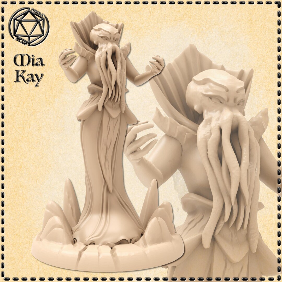 Female Cthulian Cultist Dungeons and Dragons Characters Tabletop Minis ...