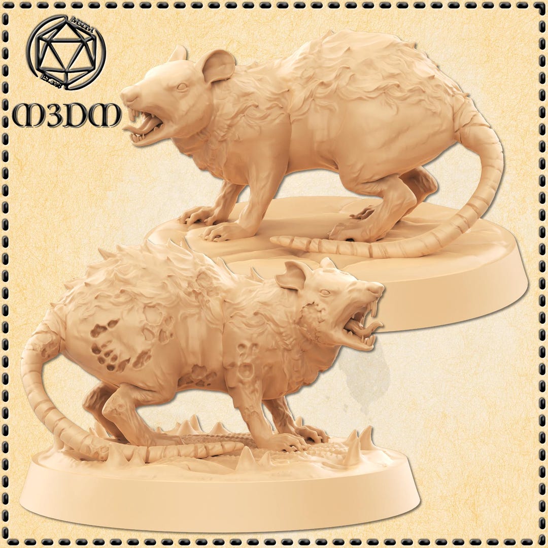 Diseased Giant Rat Dungeons and Dragons Characters Tabletop Minis ...