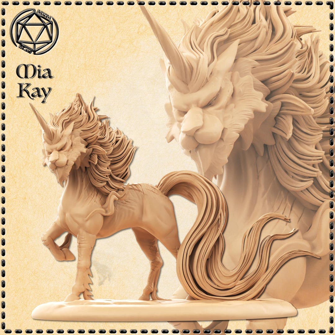 Kirin | Dungeons and Dragons Characters | Tabletop Minis | Unpainted Miniature | M3DM Minis - Etsy