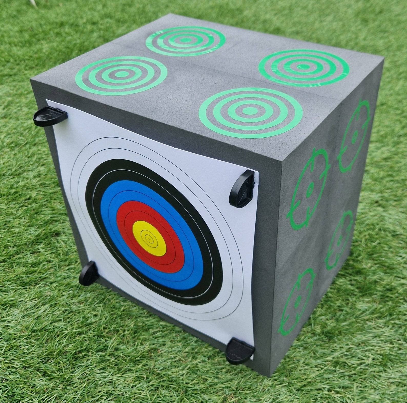 3D Archery Target Cube. Comes Complete With 2 Paper Targets and Pins ...