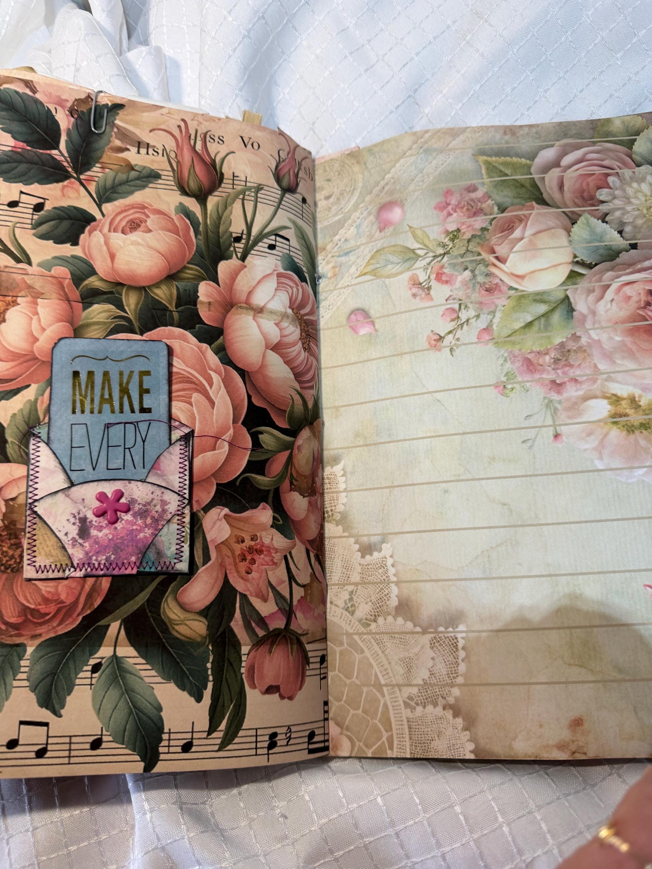 Vintage Themed Rose Journal, Junk Journal, Vintage Junk Journal, Mixed ...