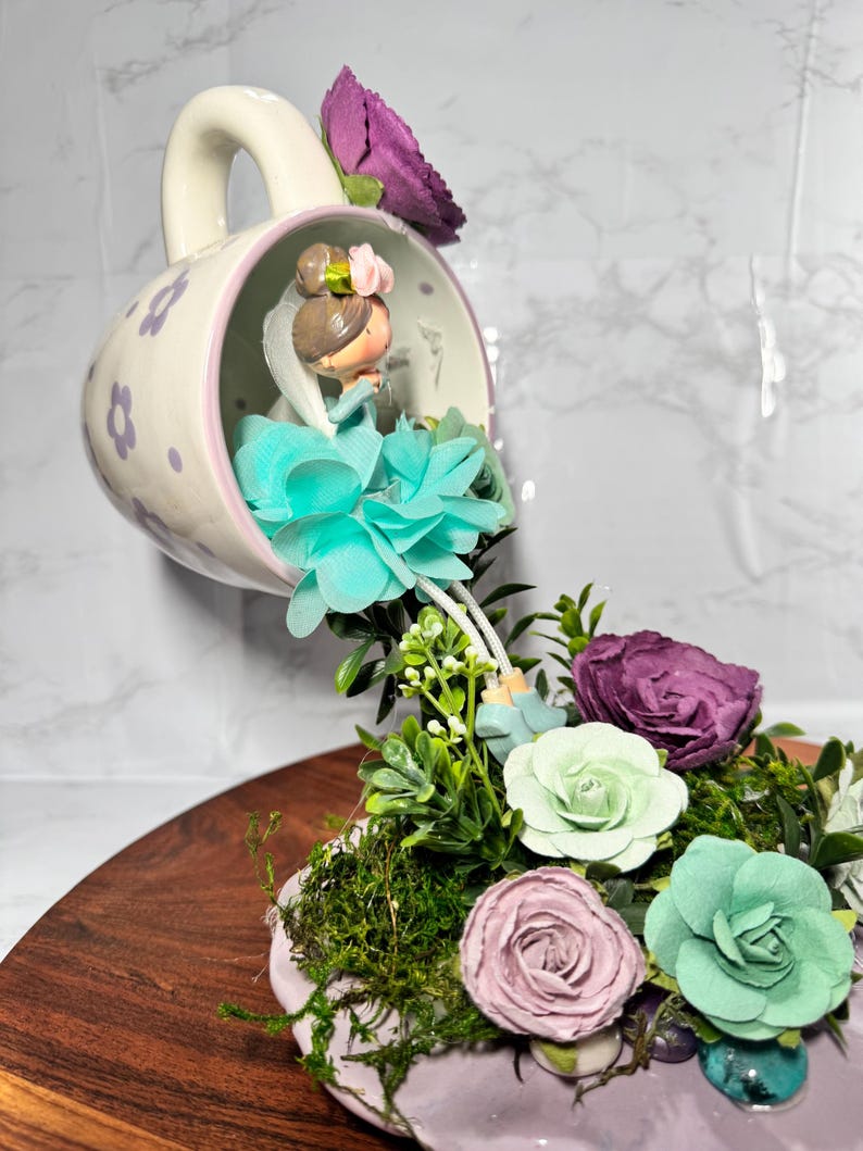 Floating Teacup, Elevated Teacup, Fairy Teacup, Fairy Decor, Faux ...