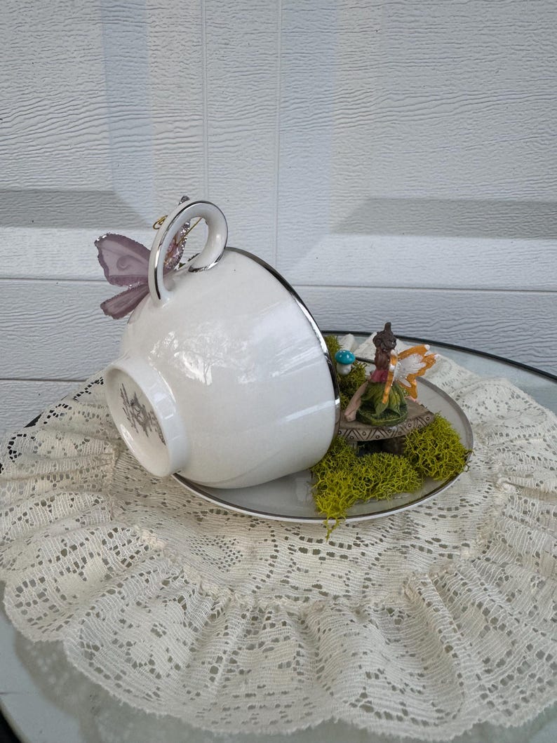 Teacup, Teacup and Saucer, Teacup Fairy Decor, Fairy, Whimsical Decor ...