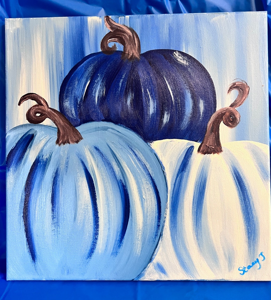 Pumpkin Acrylic Painting - Etsy
