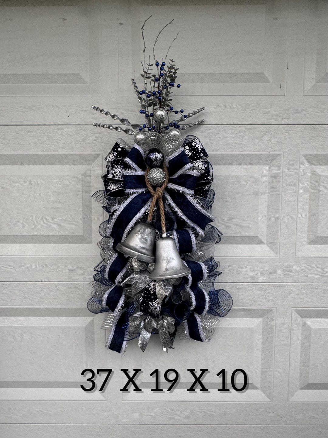 Navy and Silver Christmas Swag, Navy Christmas Swag, Christmas Swag ...