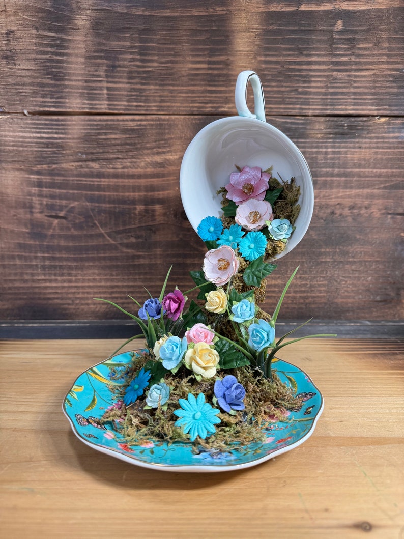 Teacup Floral Display, Floating Teacup, Floating Teacup Floral Display ...