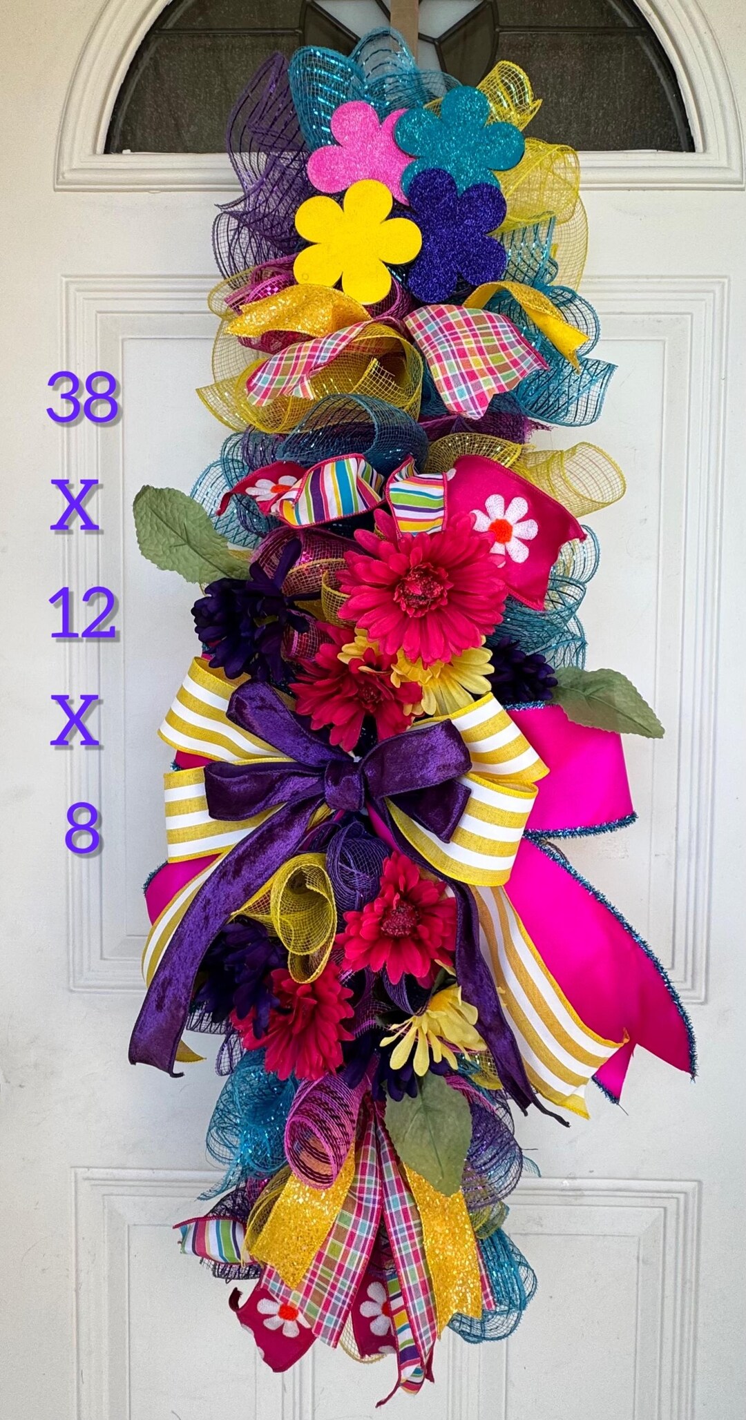 Swag, Summer Swag, Spring Swag, Front Door Swag, Wall Swag, Colorful ...