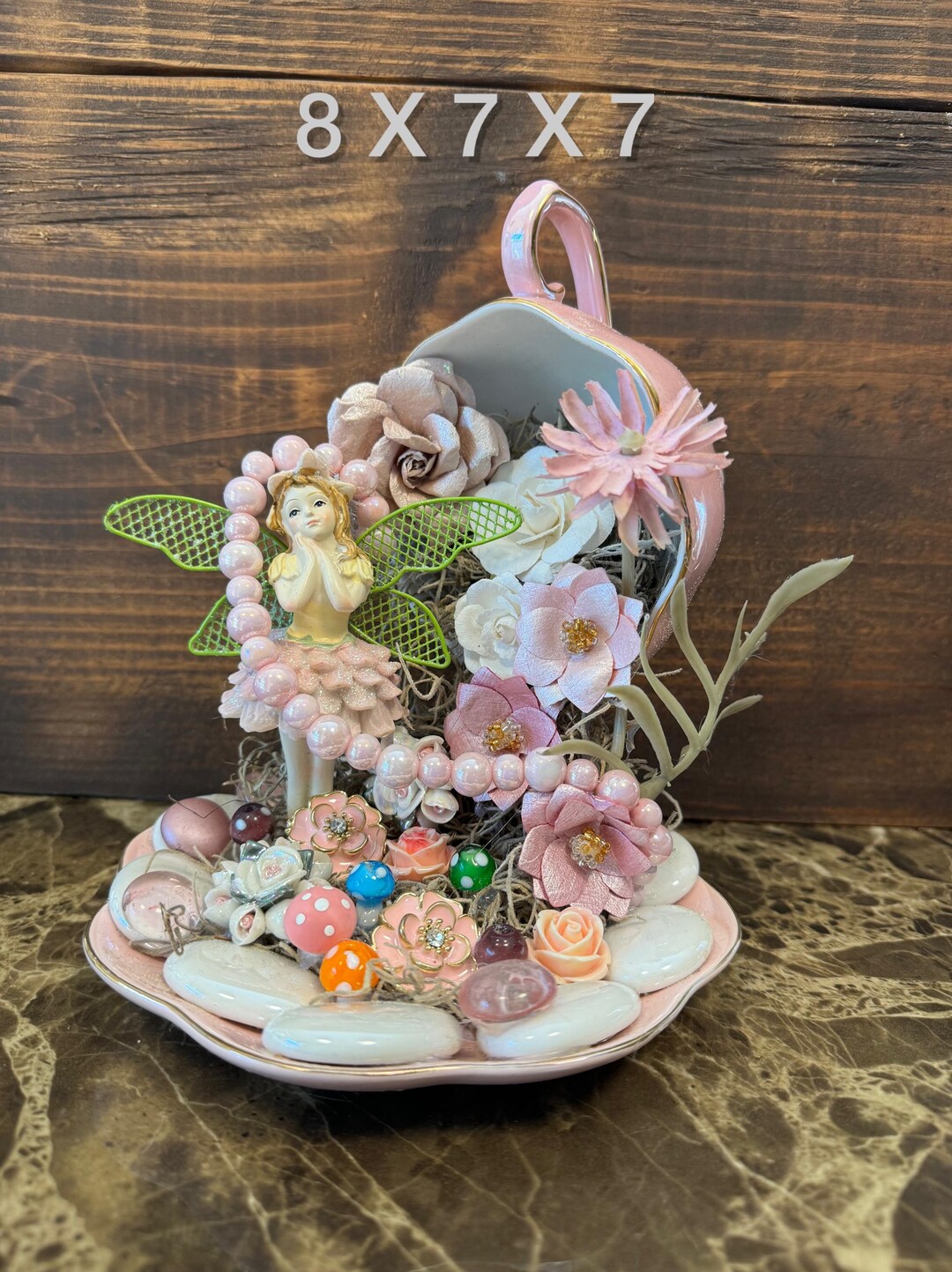 Fairy Teacup, Fairy Decor, Elavated Fairy Teacup, Colorful Home Decor ...
