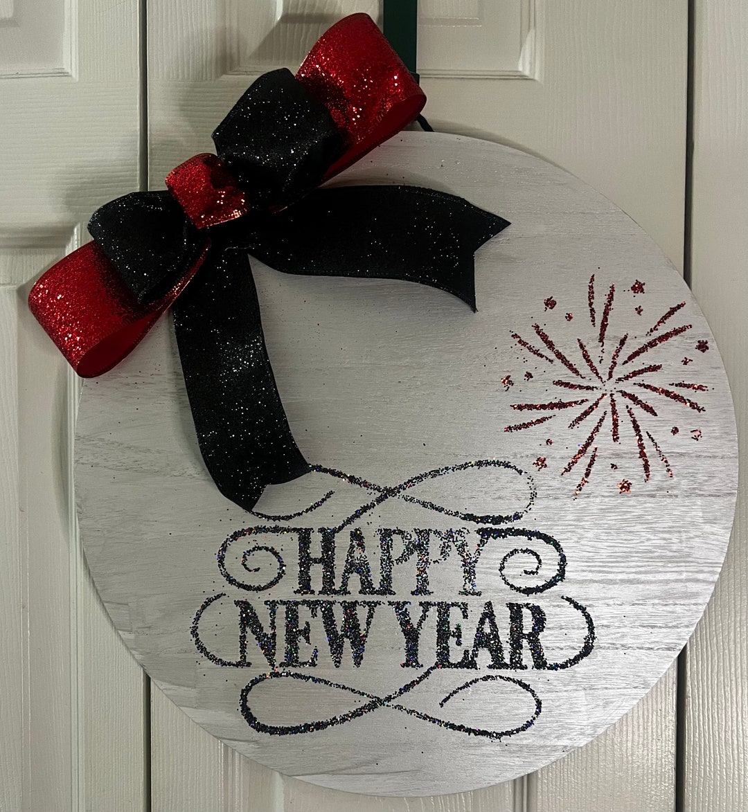 New Year Wall Round New Year Door Round New Year Porch Round - Etsy