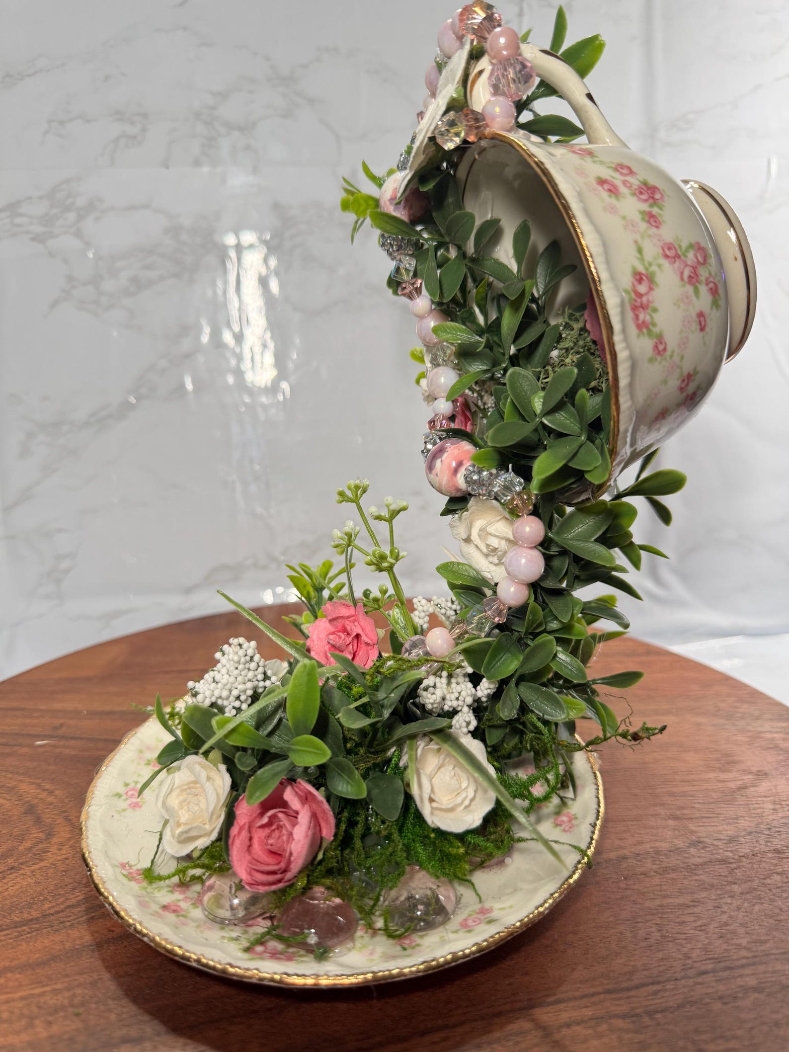 Floating Teacup, Elevated Teacup, Teacup Floral Display, Teacup ...