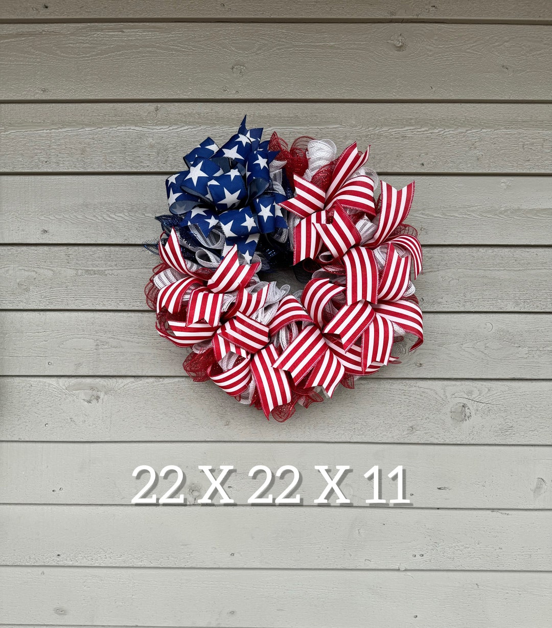 Red White Blue Wreath, Independence Wreath, Fourth of July Wreath, July ...