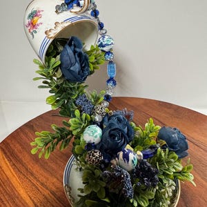 Teacup, Teacup Floral Arrangement, Faux Floral Arrangement, Teacup Gift ...