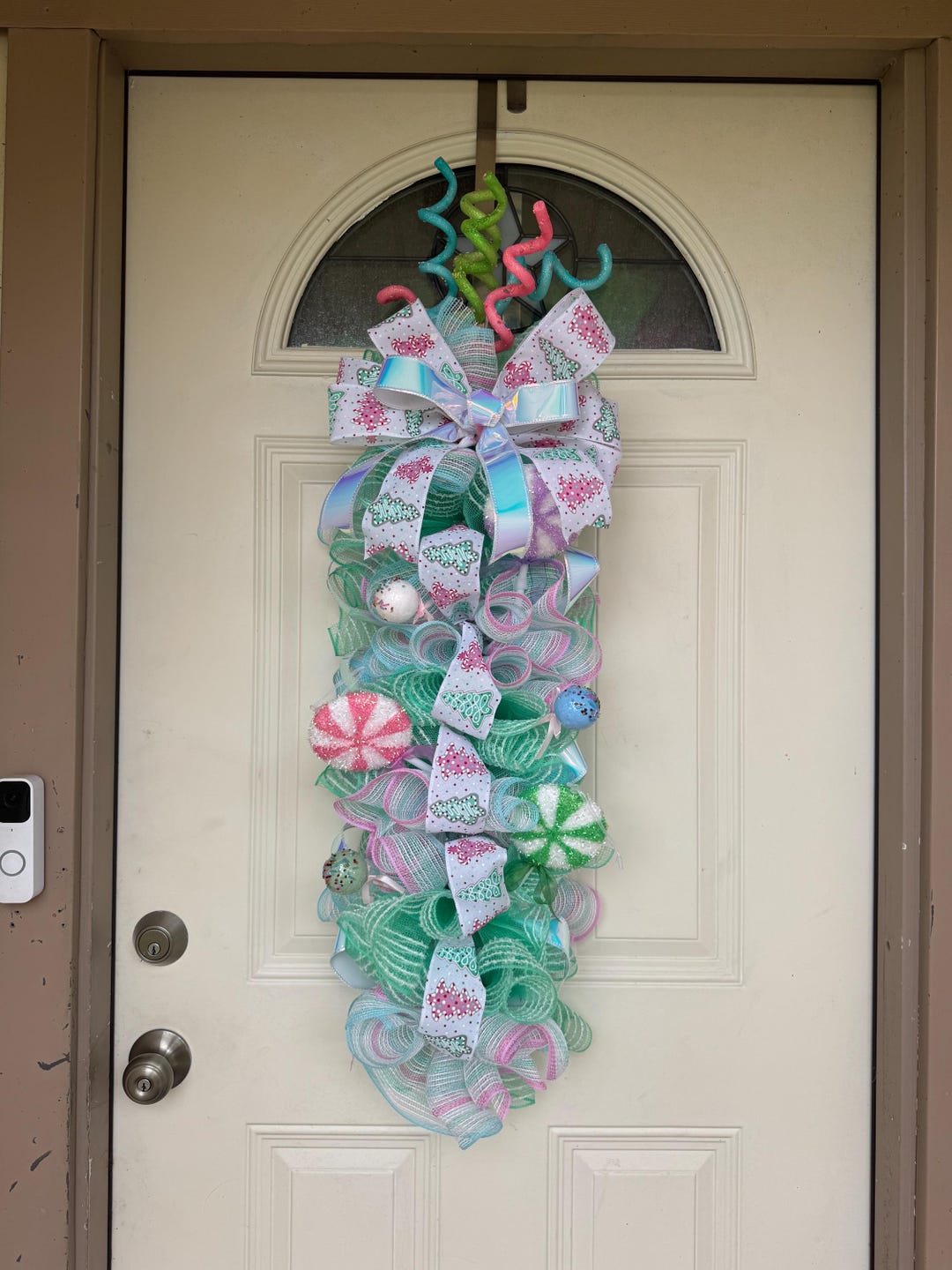 Candy Themed Pastel Christmas Swag, Christmas Swag, Pastel Christmas ...