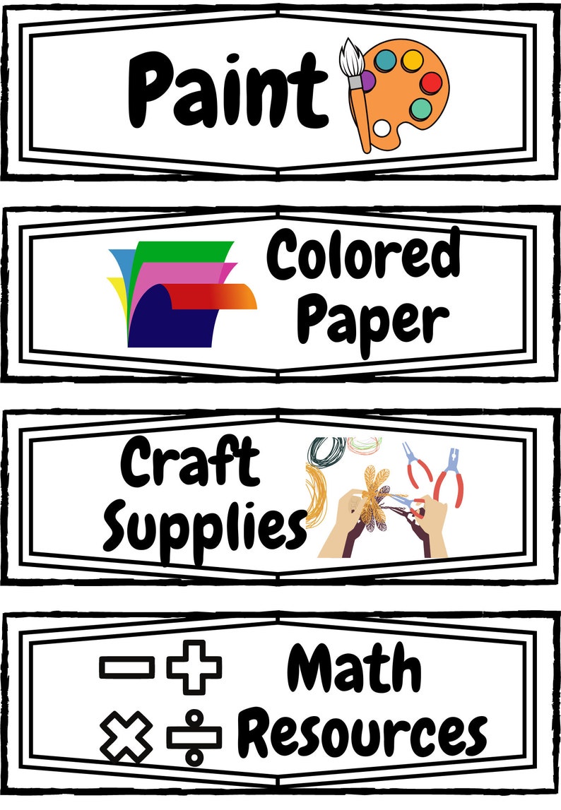 Printable Downloadable Classroom Bin Labels School Supplies Labels ...