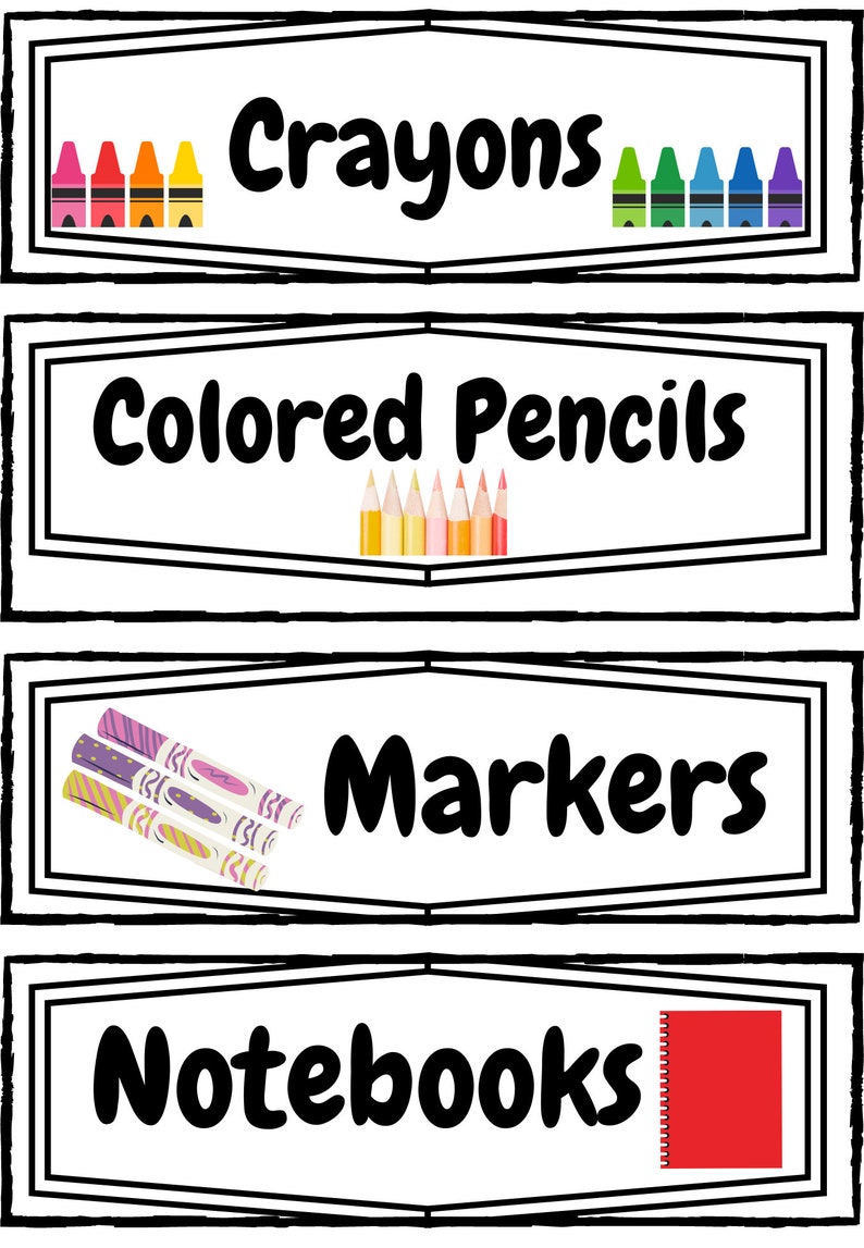 Printable Downloadable Classroom Bin Labels School Supplies Labels ...