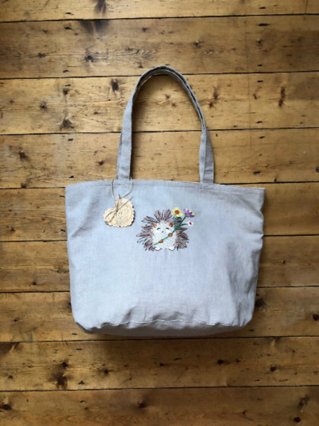 Hedgehog Tote Bag, Everyday Tote Bag, Tote With Lots of Pockets ...