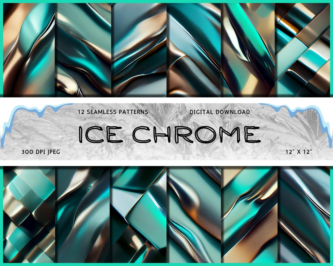 Metal Background Chrome Seamless Pattern Shiny Digital Paper for ...