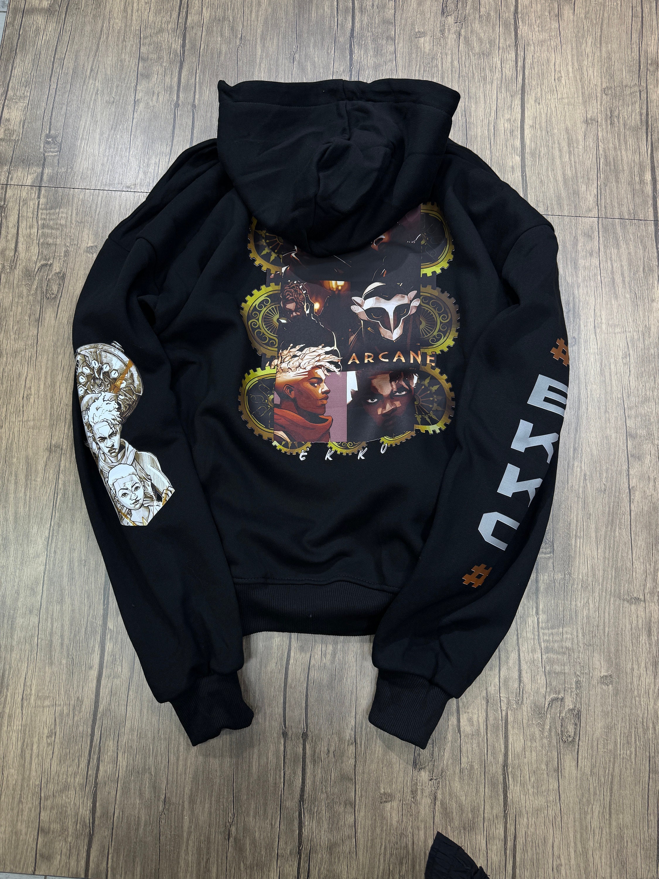 Unisex Oversize League of Legends Arcane Ekko Black Hoodie Winter ...