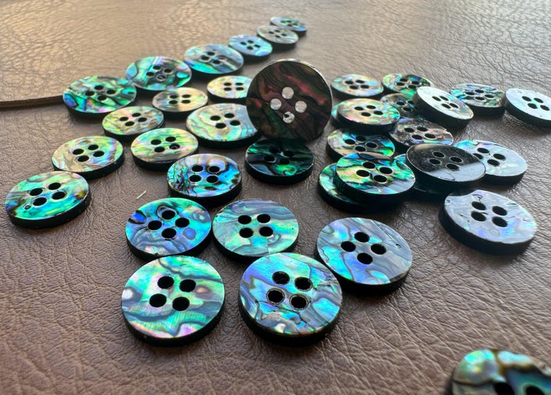 Natural Abalone Shell Buttons ,round Buttons,iridescent Four-hole ...