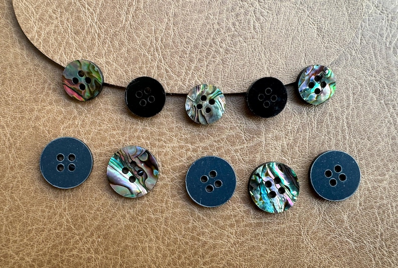 Natural Abalone Shell Buttons ,round Buttons,iridescent Four-hole ...
