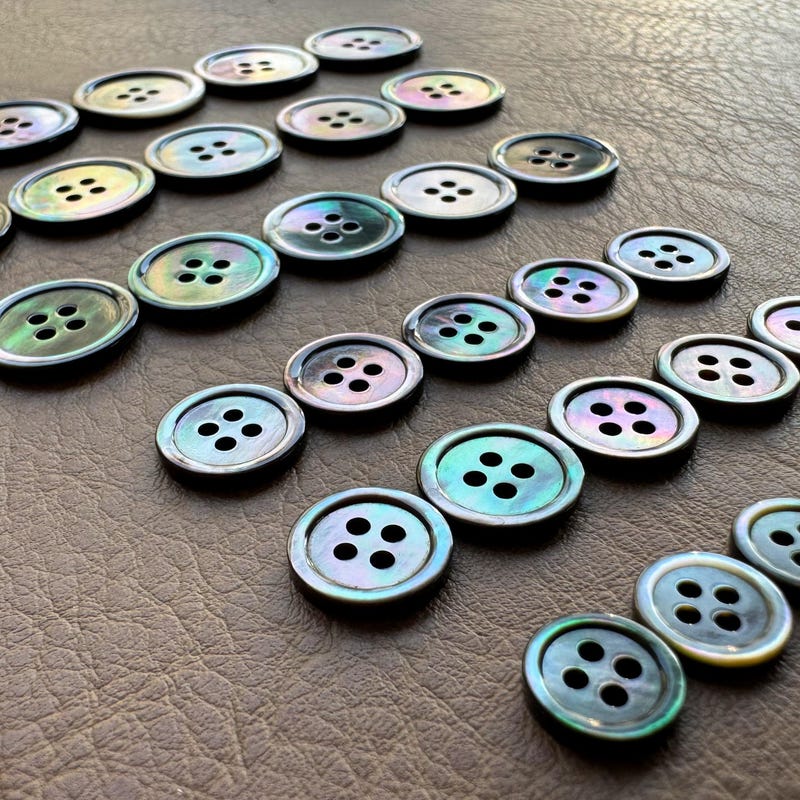 Black Buttons Gold Edge - Etsy