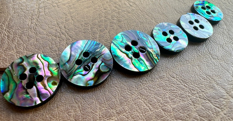 Natural Abalone Shell Buttons ,round Buttons,iridescent Four-hole ...
