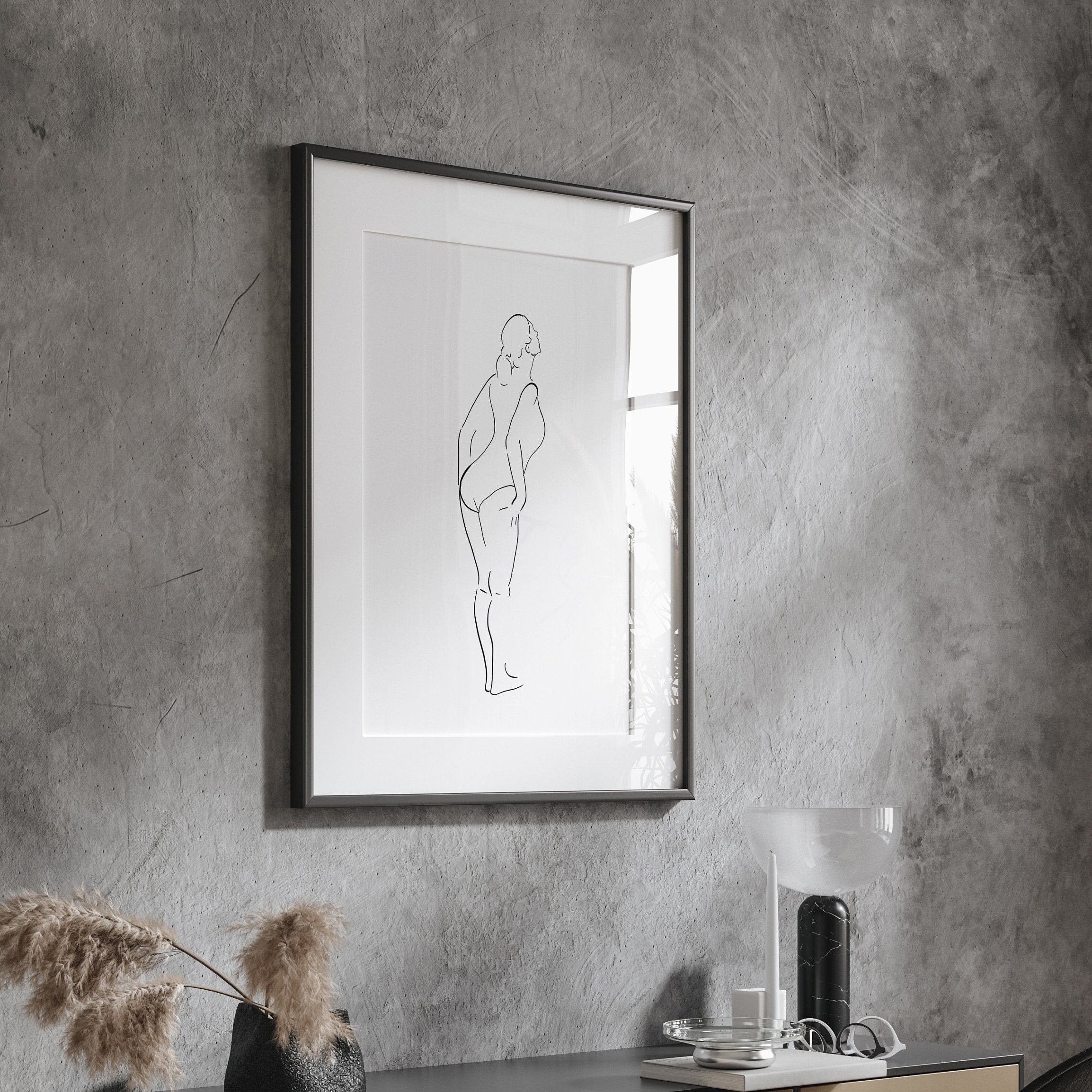 One Line Body Outline Print, Female Figure Wall Art, Minimalist Body ...