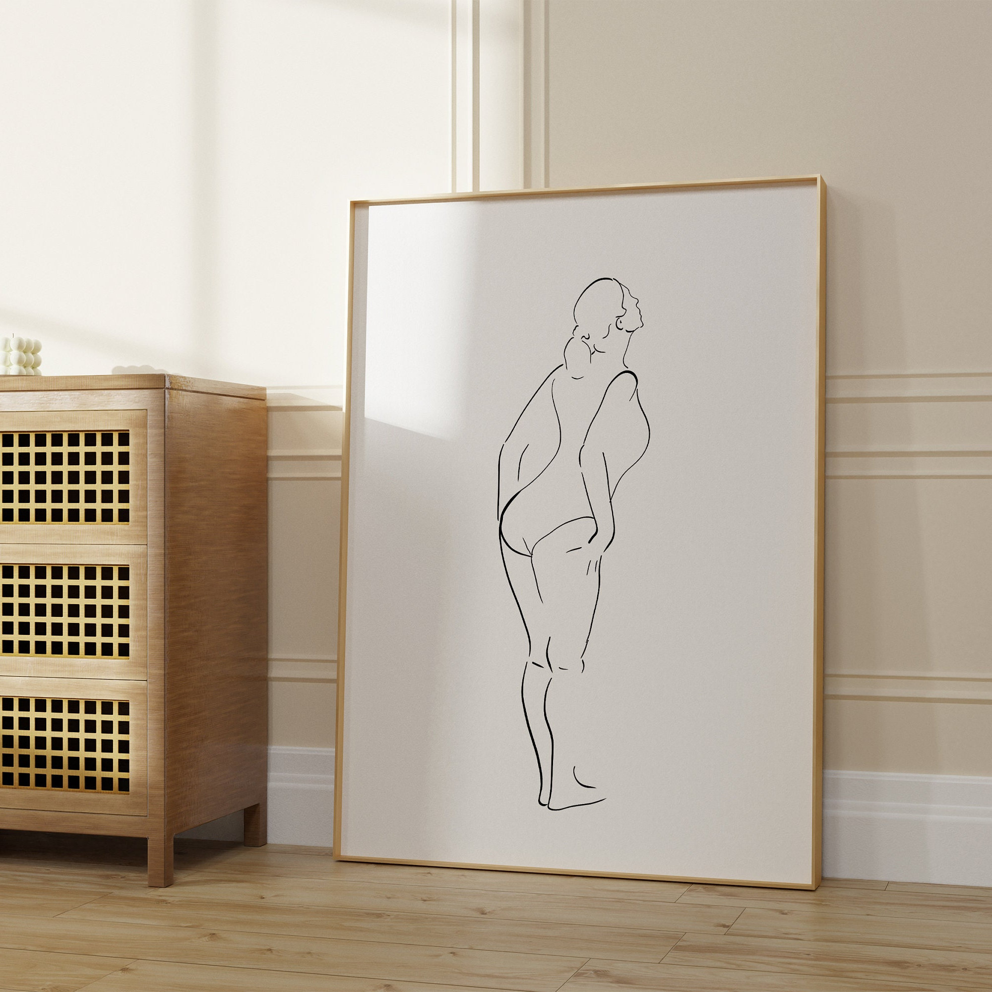 One Line Body Outline Print, Female Figure Wall Art, Minimalist Body ...
