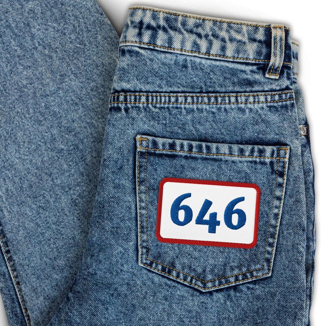 646 Area Code Black or White Embroidered Patches - Etsy