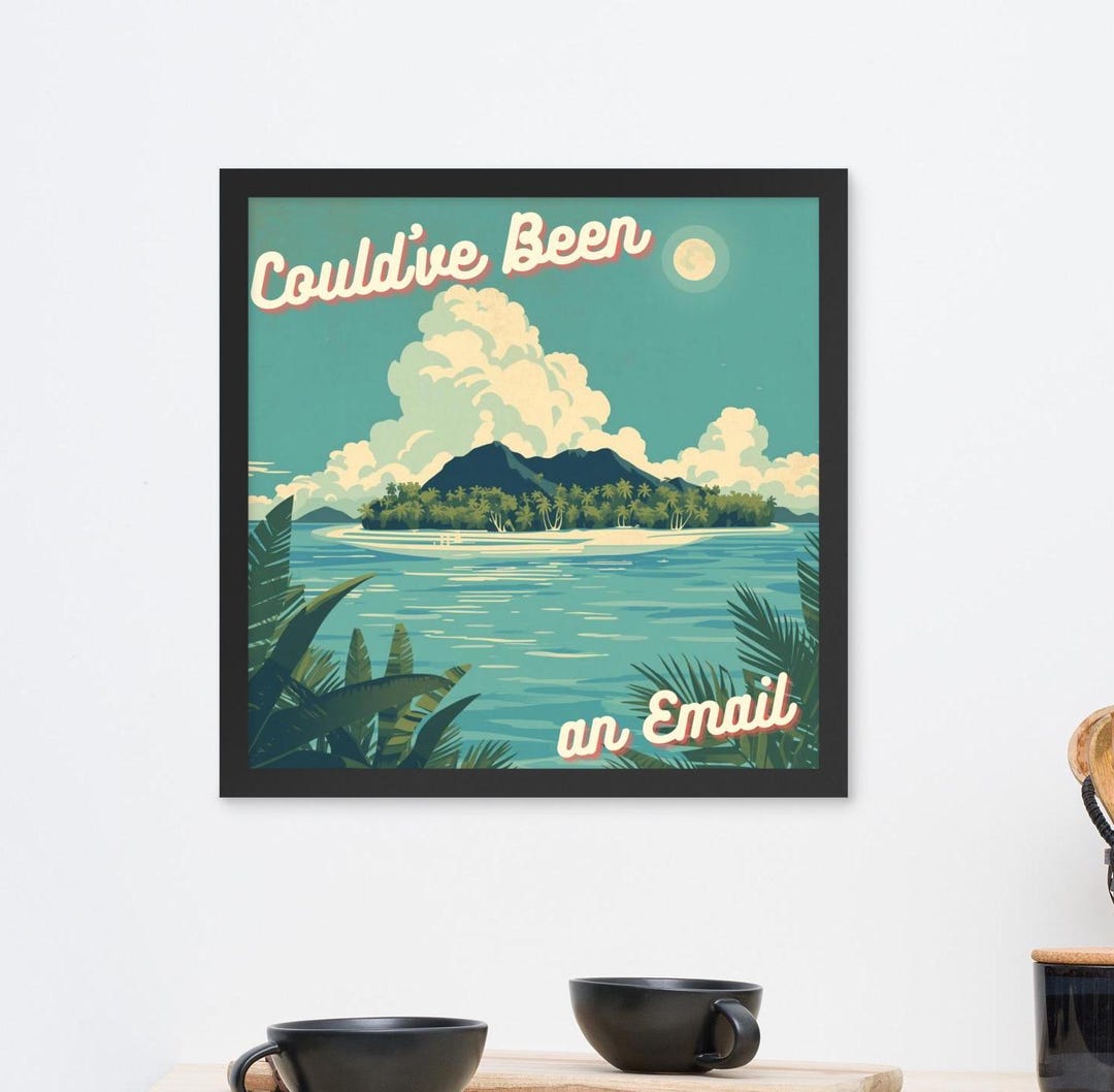 Could've Been an Email Island Beach Vintage Travel Framed Poster - Etsy