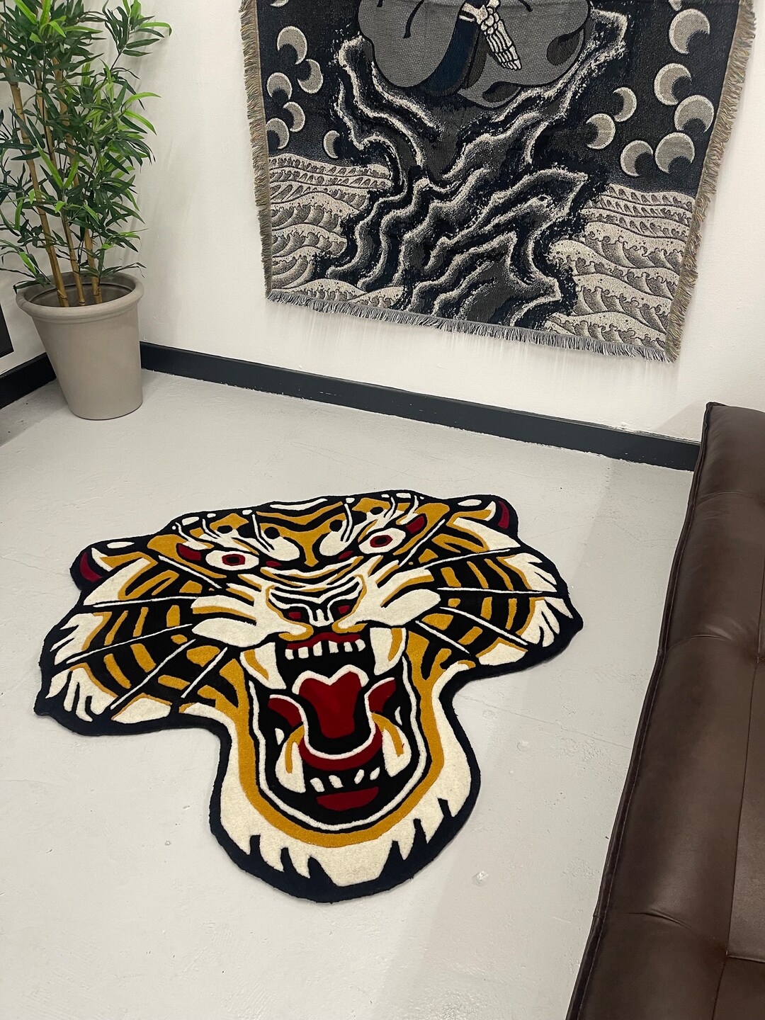 Tiger Tufted Rug, Tattoo Design, Tattoo Rug, Tattoo Art, Handmade Rug ...