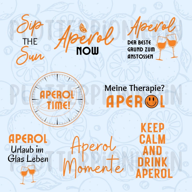 22 Aperol Plotter Data German SVG & PNG Perfect for T-shirts, Mugs Etc ...
