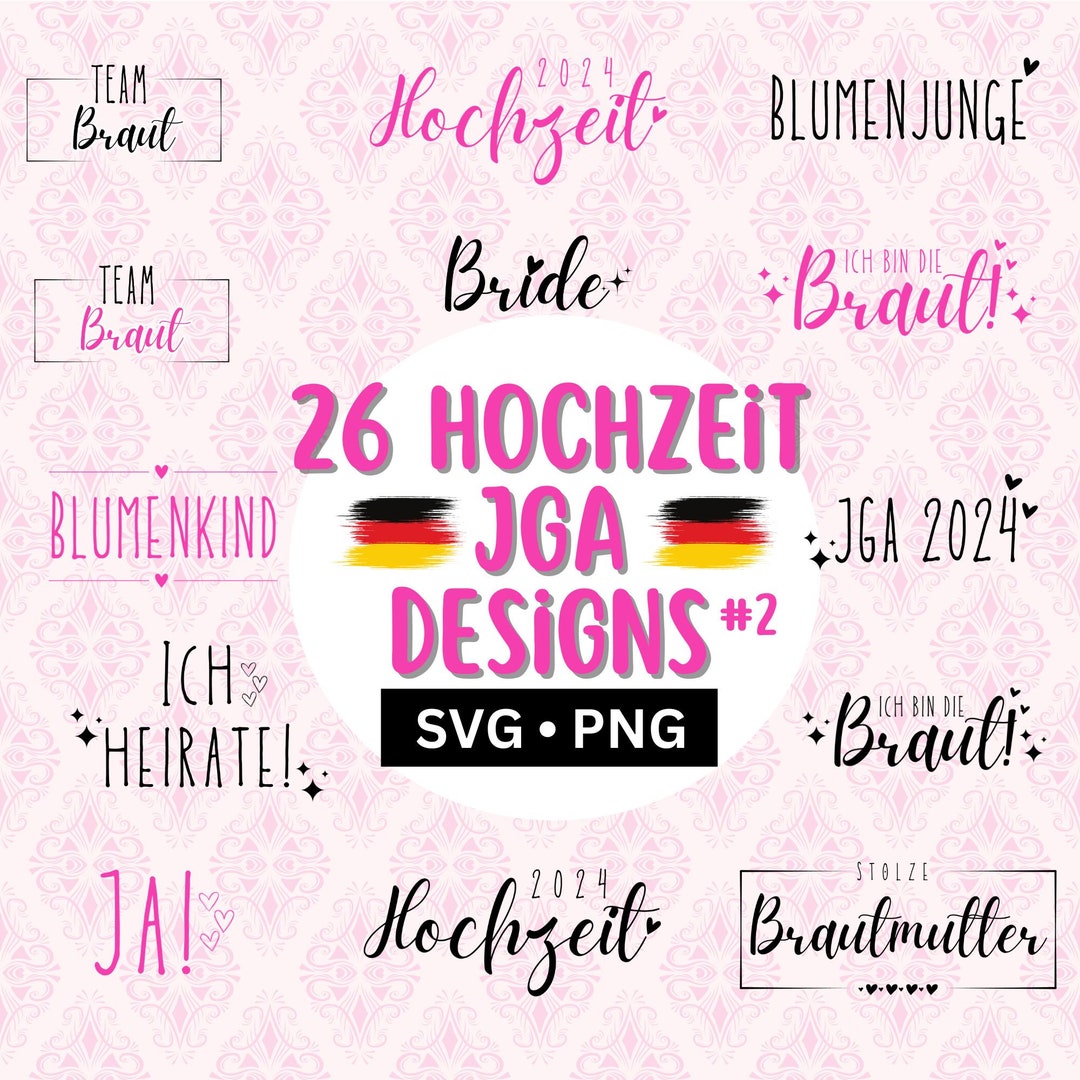 Wedding Plotter Files Bundle 26 Wedding SVG PNG Wedding for the Big Day JGA Svg Png Digital ...
