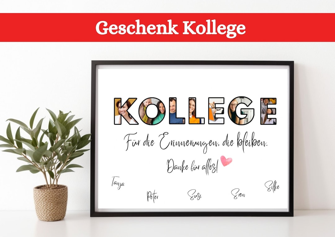 Gift Colleague Personal Photo Collage Birthday Gift Colleague, Farewell ...