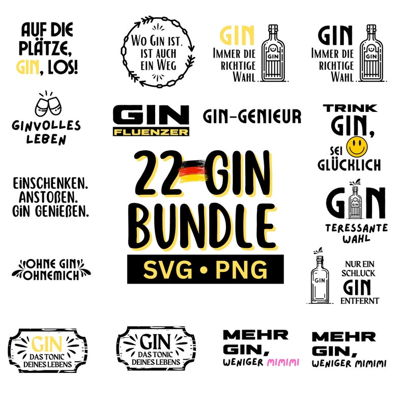 22 Gin SVG Bundle, Gin Quotes SVG PNG Bundle Gin Sayings Svg Diy ...