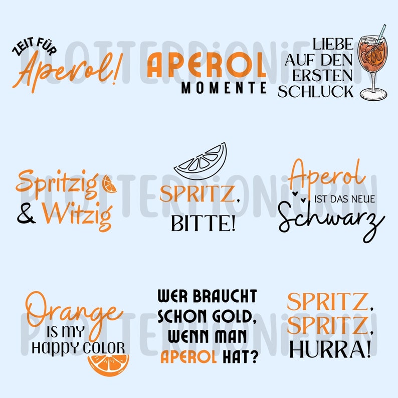 Aperol Plotter Files 22 Designs in SVG & PNG for Shirts, Cards, Mugs ...