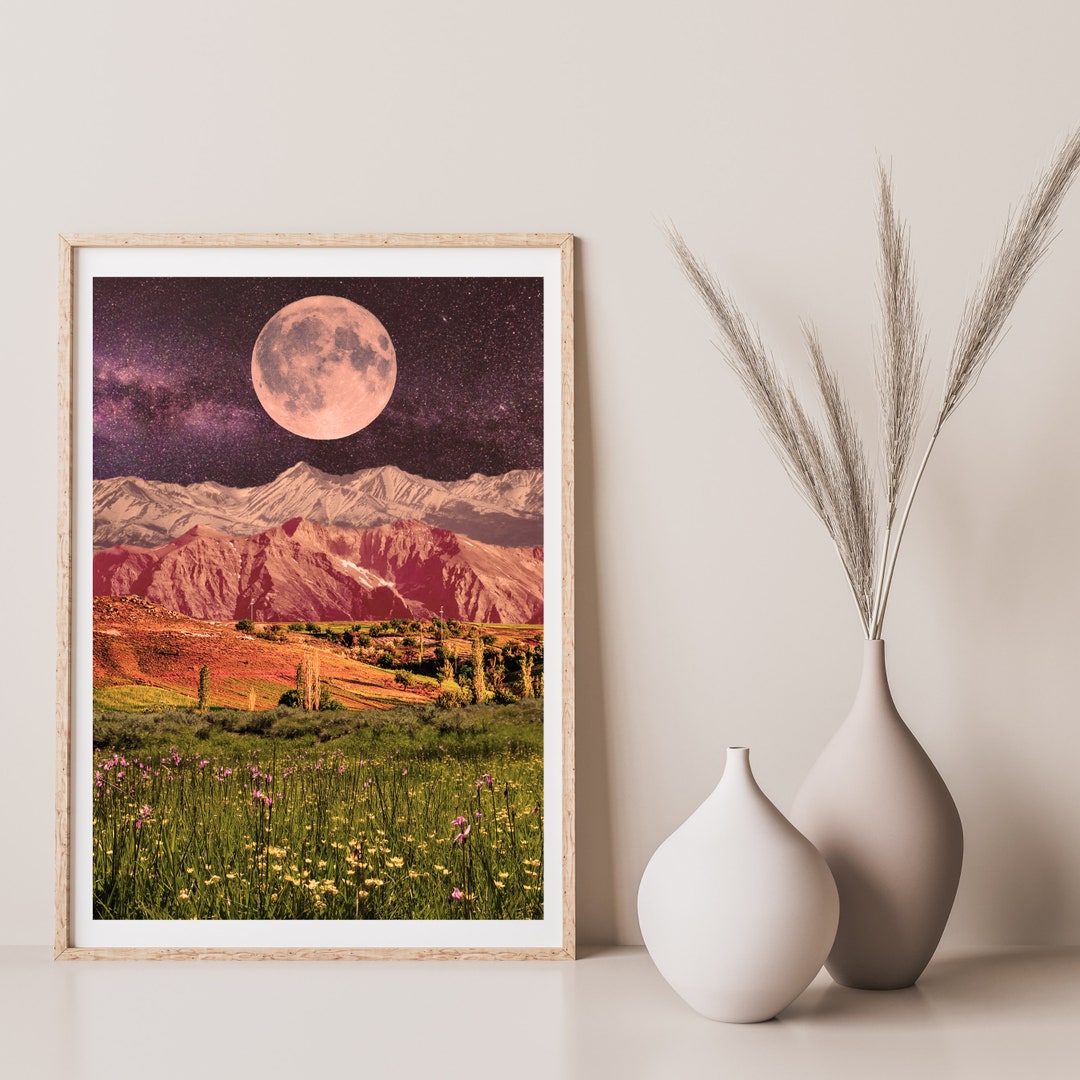 Surreal Art Collage - Desert Moon Collage - Etsy