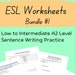 5 ESL Worksheets for A2 Intermediate Writing Practice, English Grammar ...