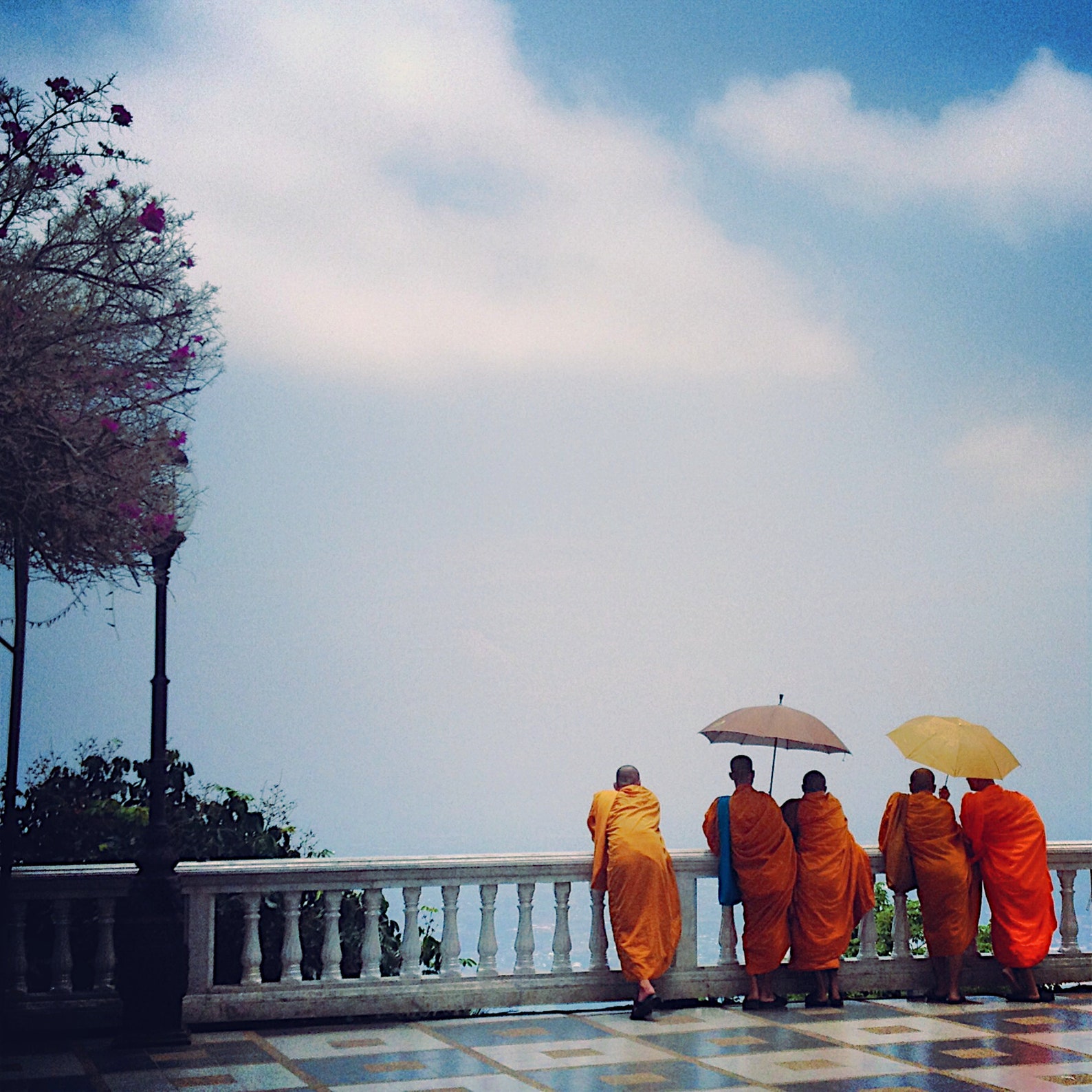Thailand Monks Enjoying the Mountain View, Digital Photo Download, Thai ...