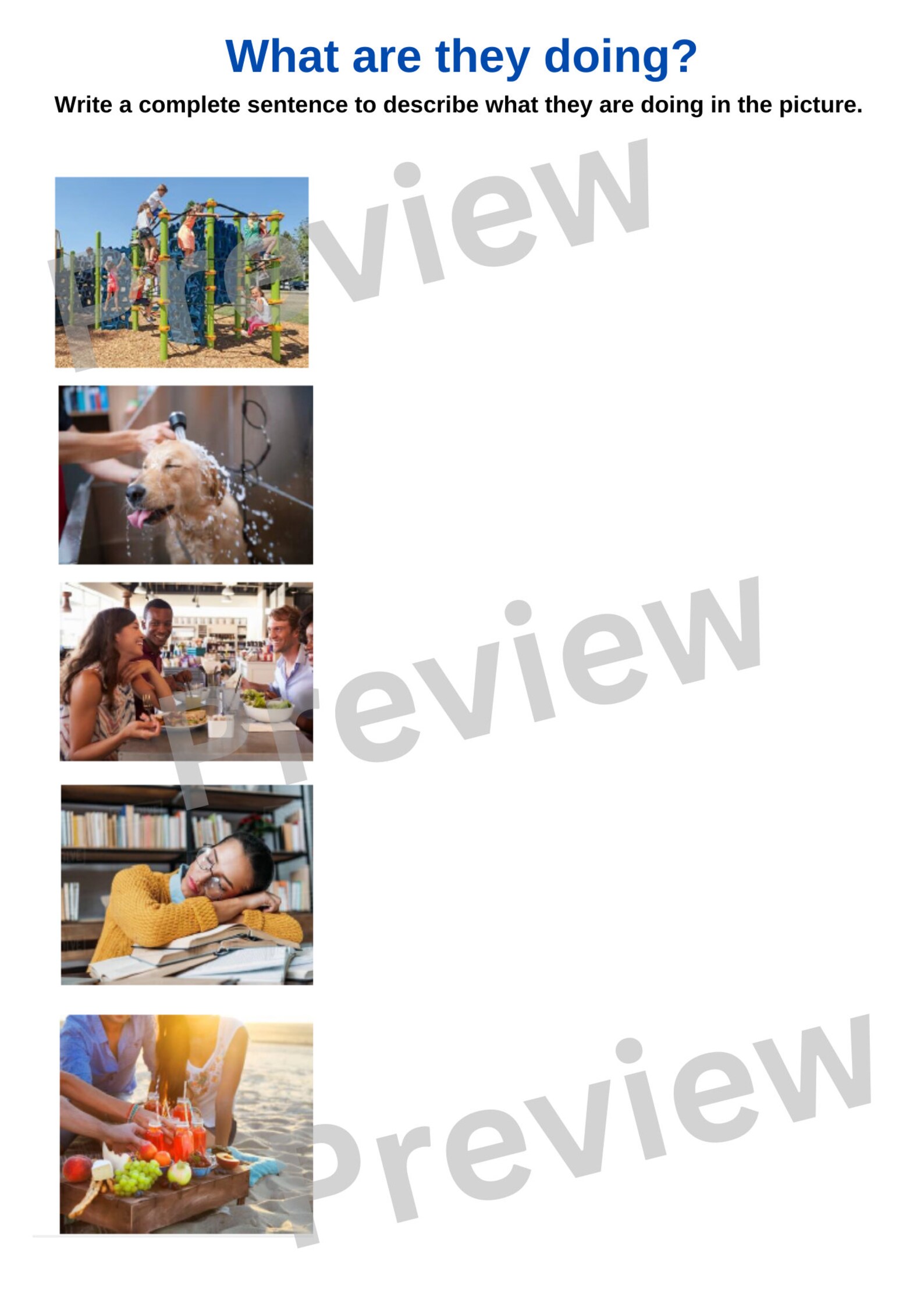 5 Worksheet Bundle ESL Practice, English Sentence Writing, Low Level ...