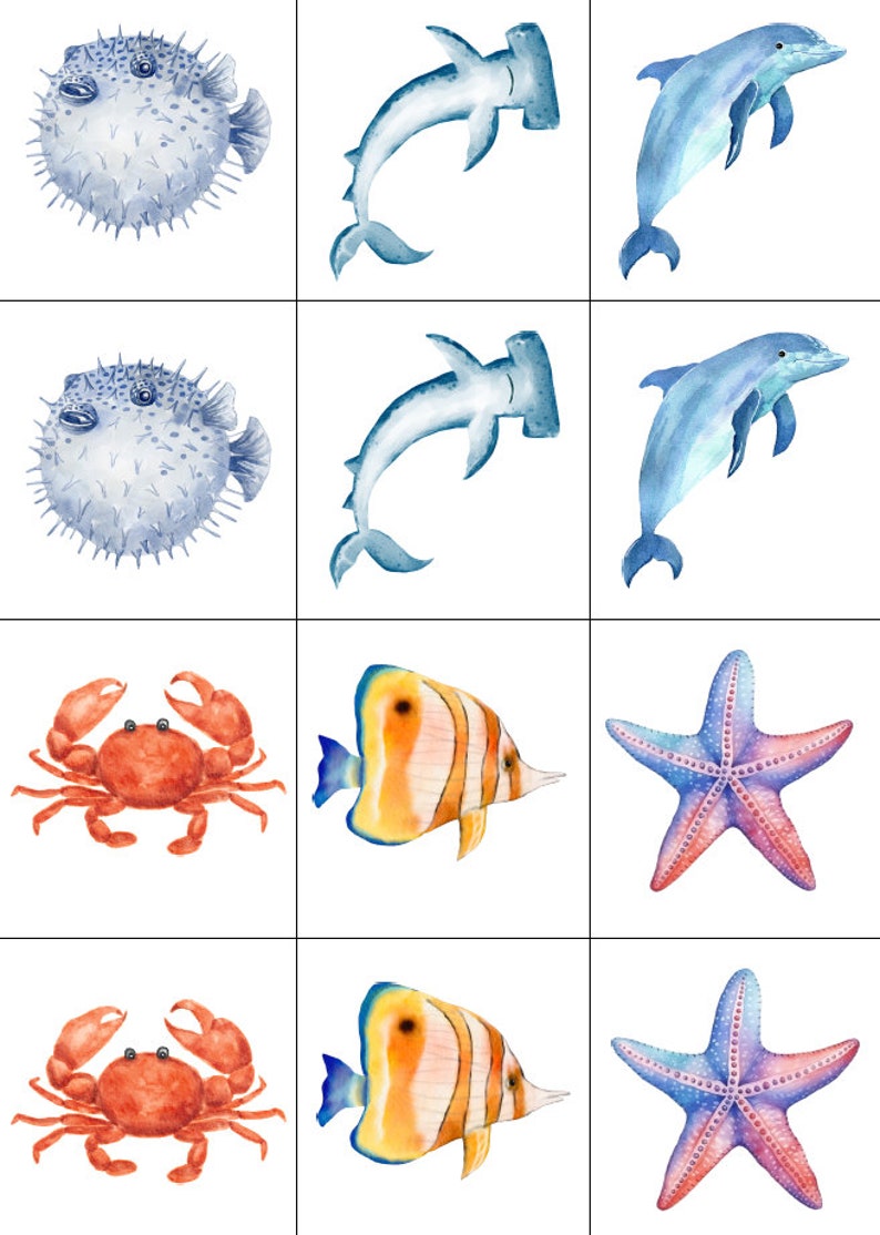 Sea Animal Matching Game, Classroom Learning Materials and Games ...