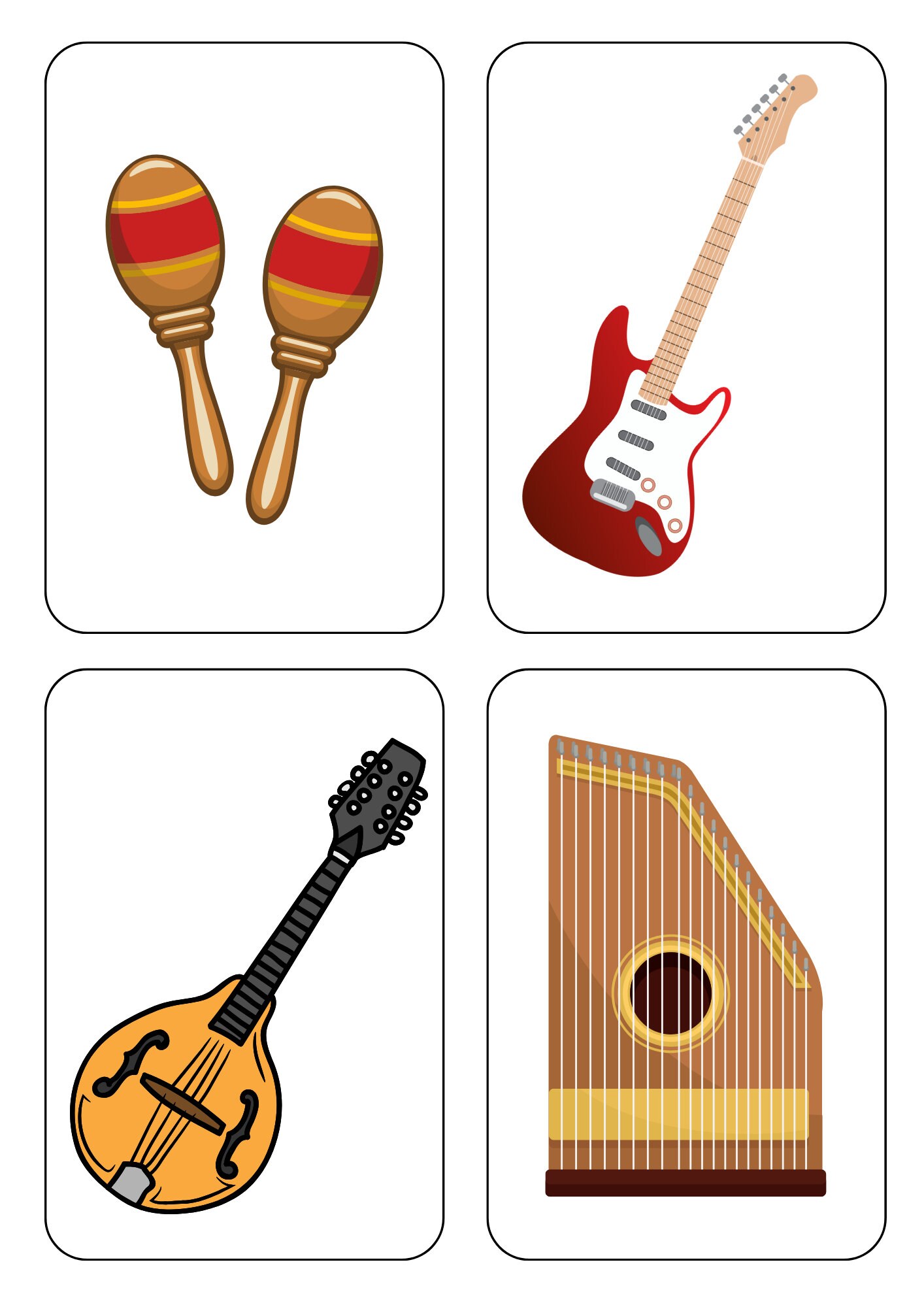Instruments Flash Cards, Picture and Name Flashcards for Learning Music ...