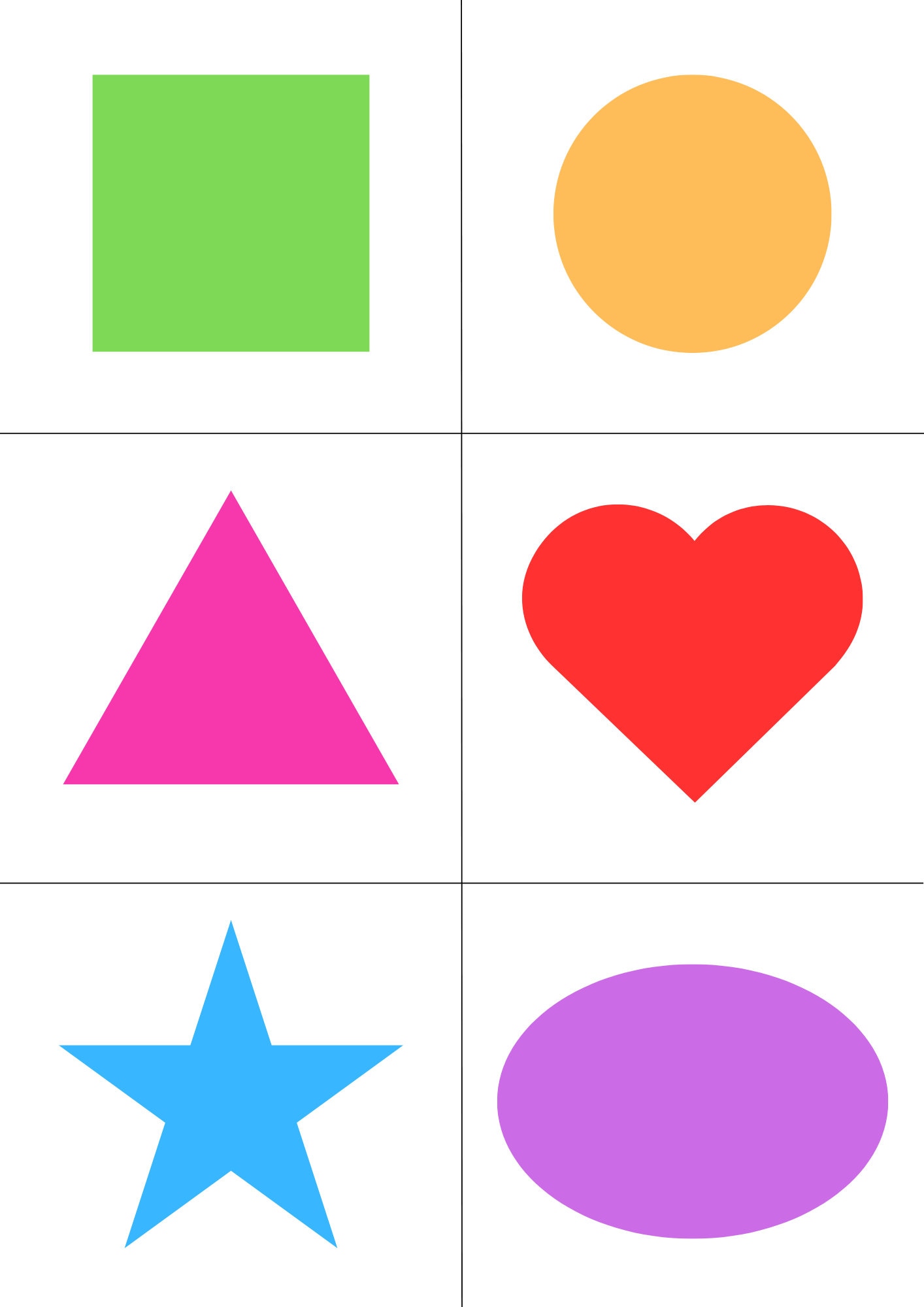 Shape Flashcards, 12 Shape Cards Blank and Labeled, Young Learner Shape ...