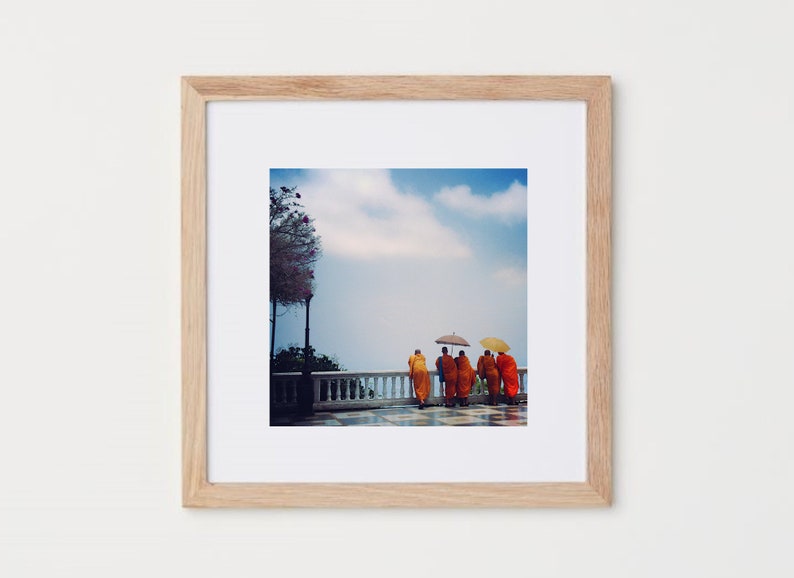 Thailand Monks Enjoying the Mountain View, Digital Photo Download, Thai ...