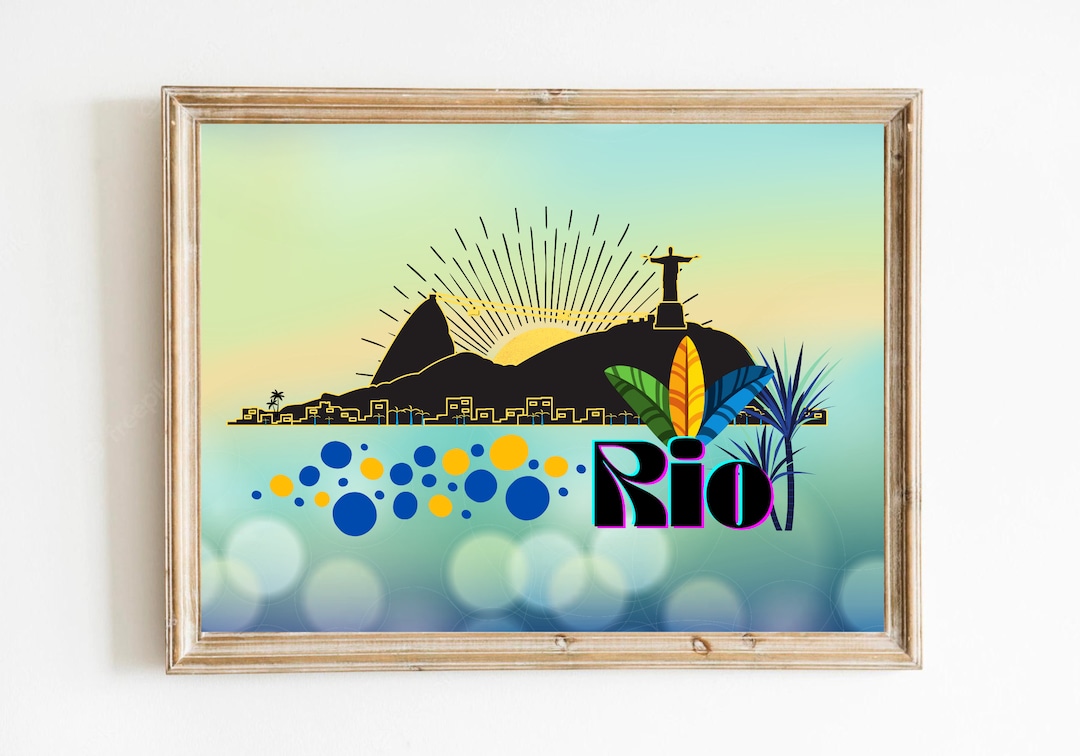 Rio De Janeiro Digital Art, Brazil City Decor, Beach Travel Decor ...