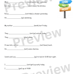 ESL 5 Worksheet Bundle for A2 Intermediate Students, Homework Grammar ...