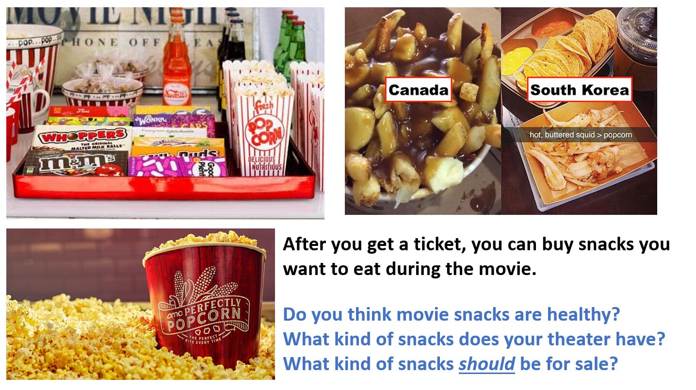 English Powerpoint Lesson, Going to the Movies, Conversation ESL Class ...