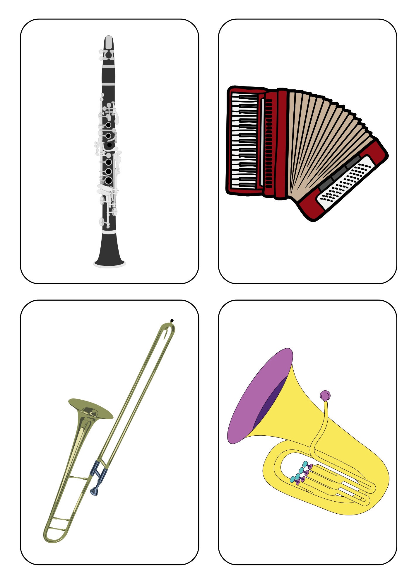 Instruments Flash Cards, Picture and Name Flashcards for Learning Music ...