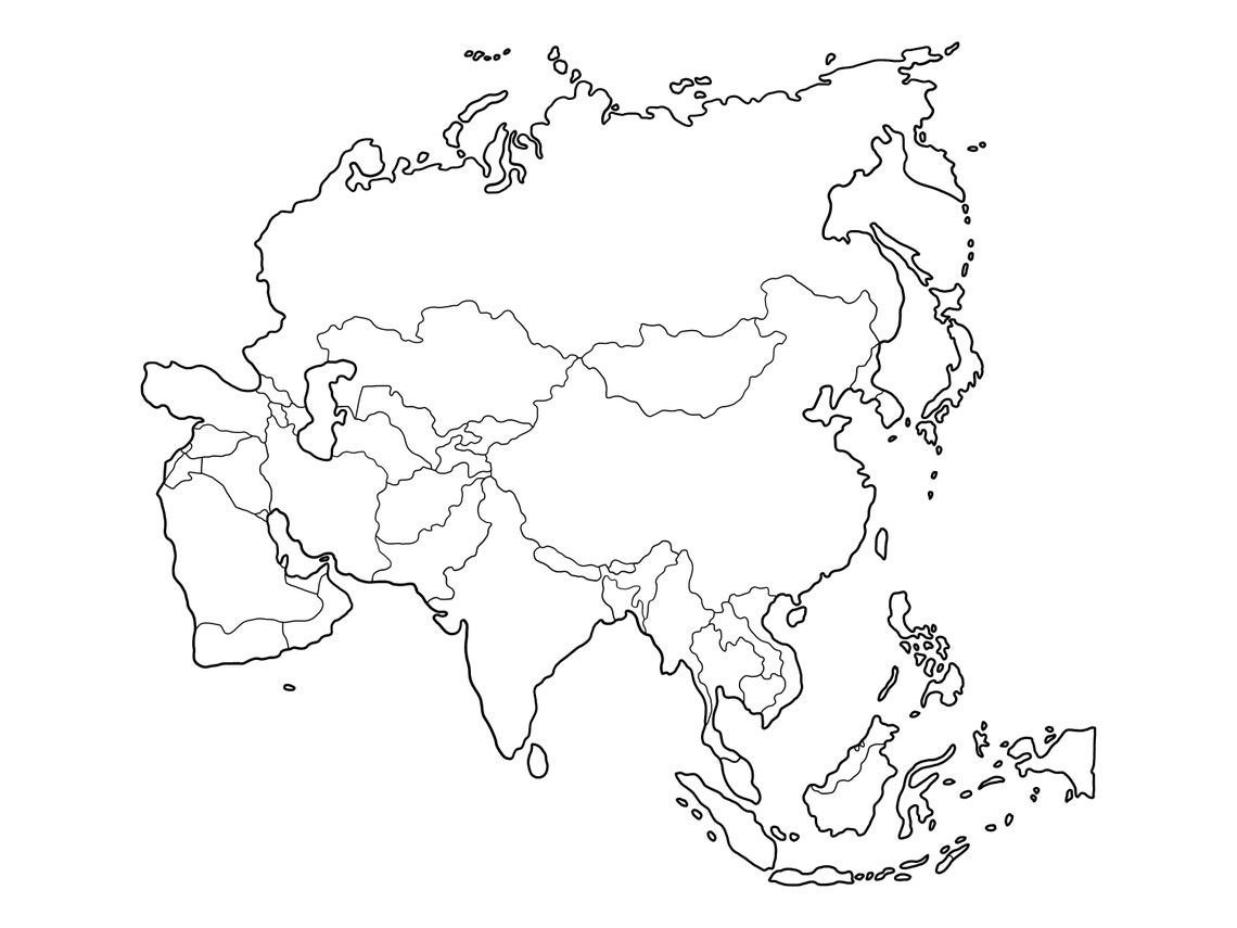 World Map Outline, Continent Maps, Country Borders, Montessori ...